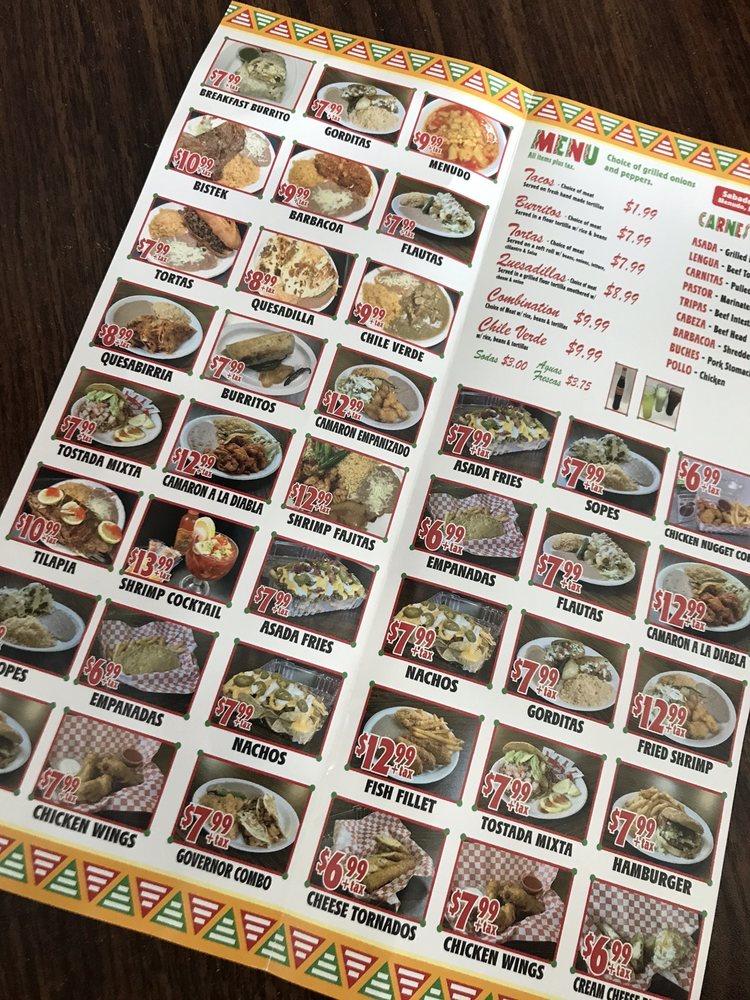 Menu at Ortega's Taqueria restaurant, Reedley, 1401 I St