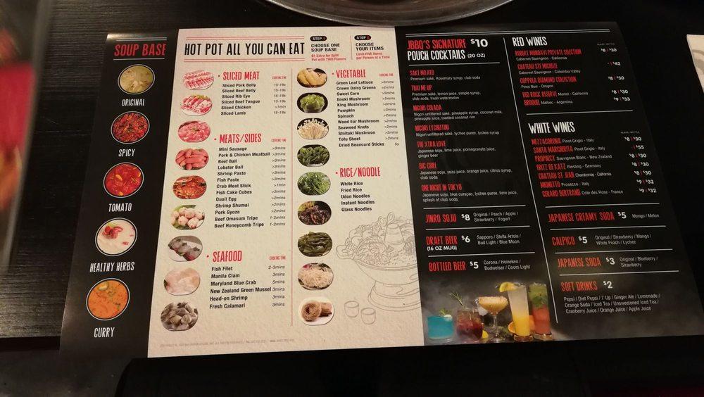 Menu at JBBQ & Shabu Shabu, Bay Shore