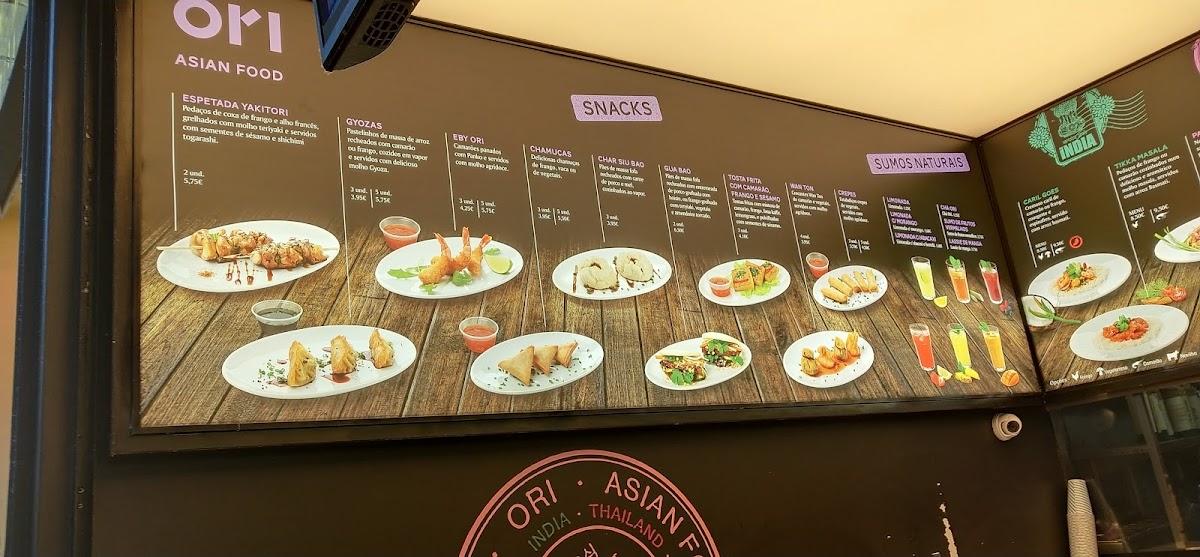 Menu at Ori Asian Food Colombo restaurant, Lisbon, Colombo Shopping Centre