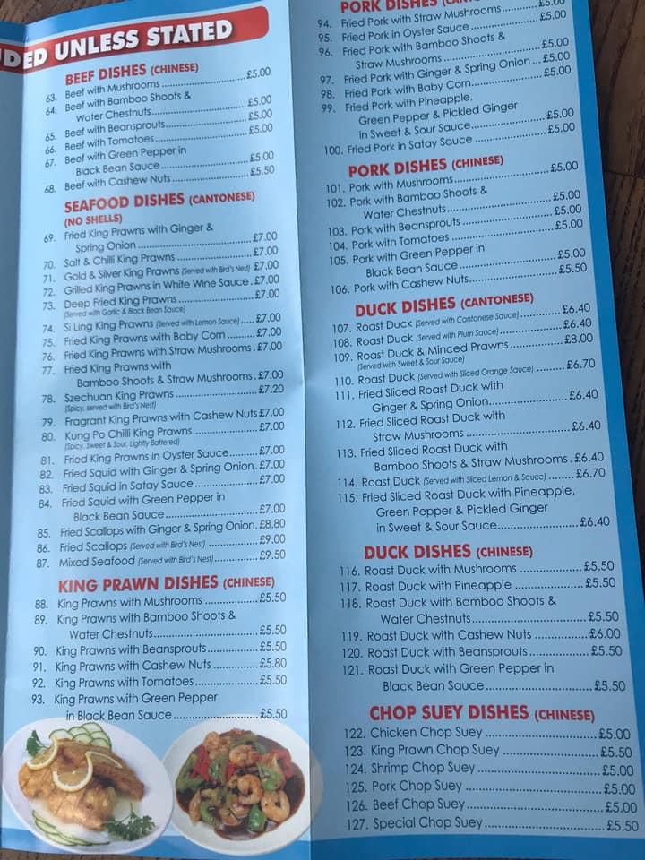 Menu at River Avon restaurant, Evesham