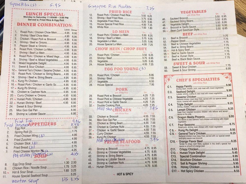 Menu at Mr. Lu Chinese Restaurant, Guthrie
