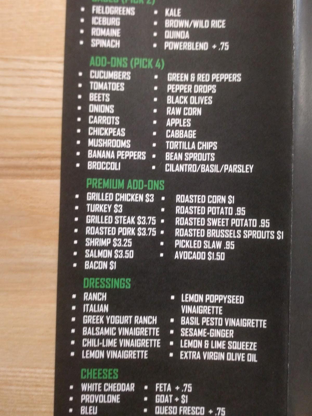 Menu at Chive restaurant, Ellwood City