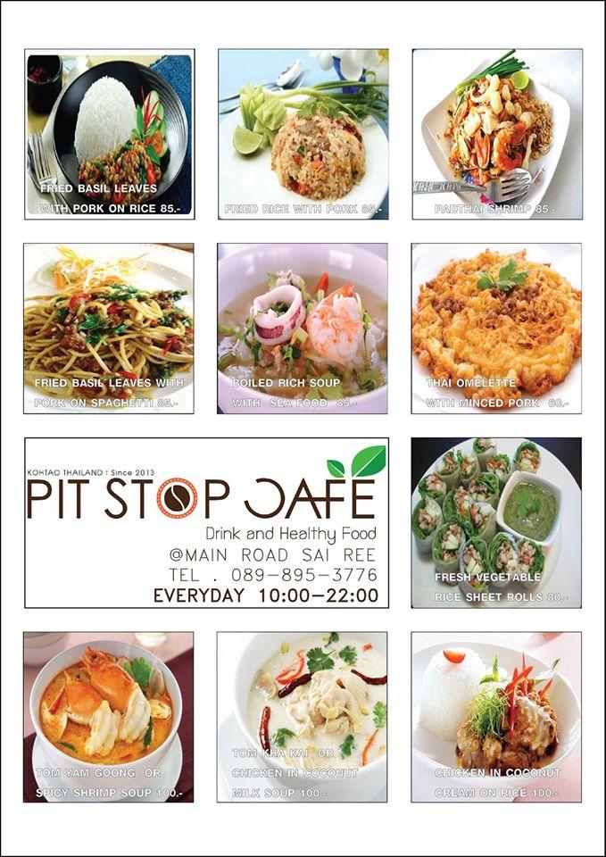 Carta de Pit Stop Cafe, Ko Tao