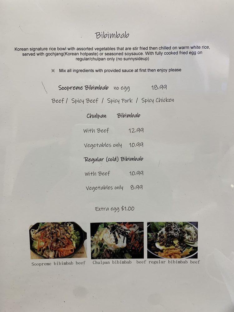 Menu at Soo Cafe RALEIGH, Raleigh