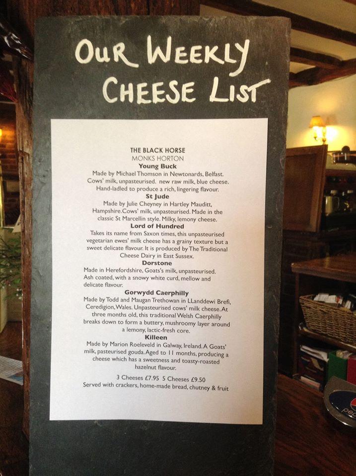 Menu at Black Horse pub & bar, Aldington