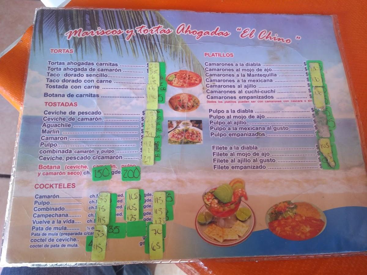 Menu at El Chino Mariscos Y Tortas Ahogadas restaurant, Tlaquepaque