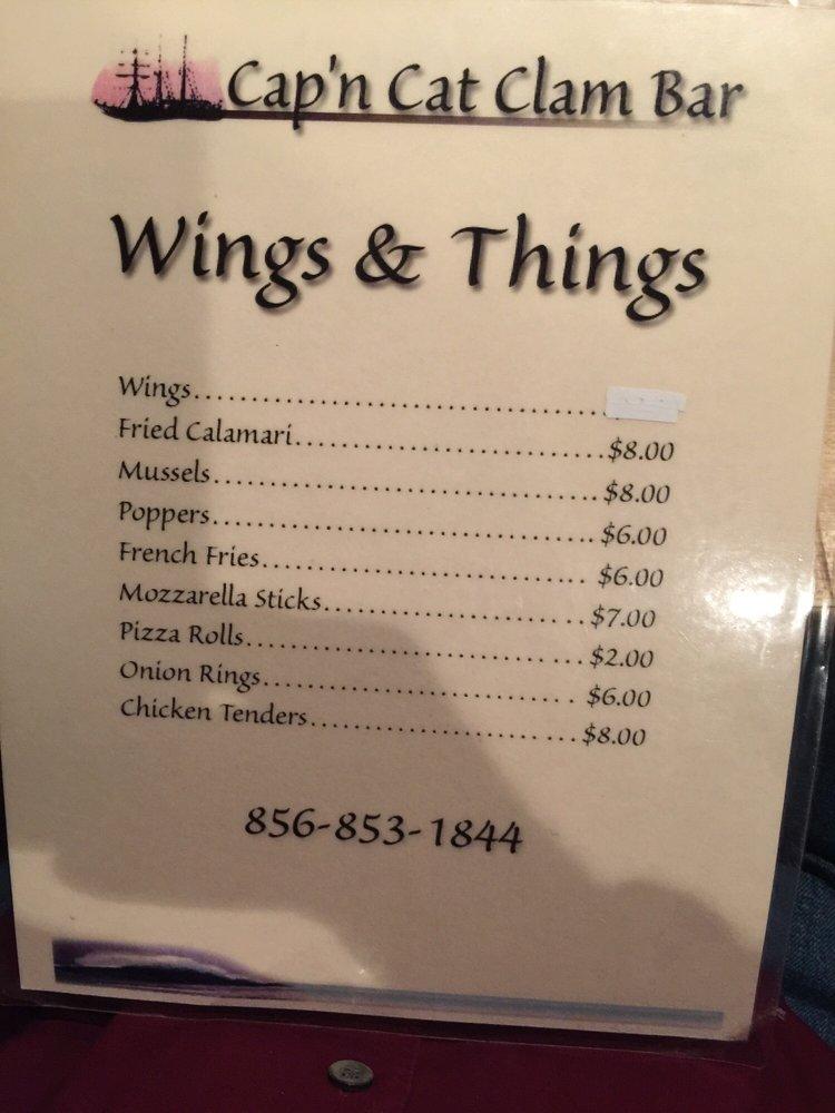 Menu at Cap'n Cats Clam Bar & Tavern, West Deptford