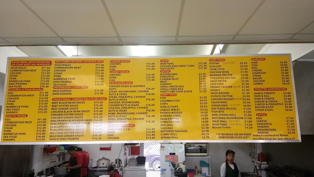 Menu at Double Happy Chinese Takeaways fast food, Taupo