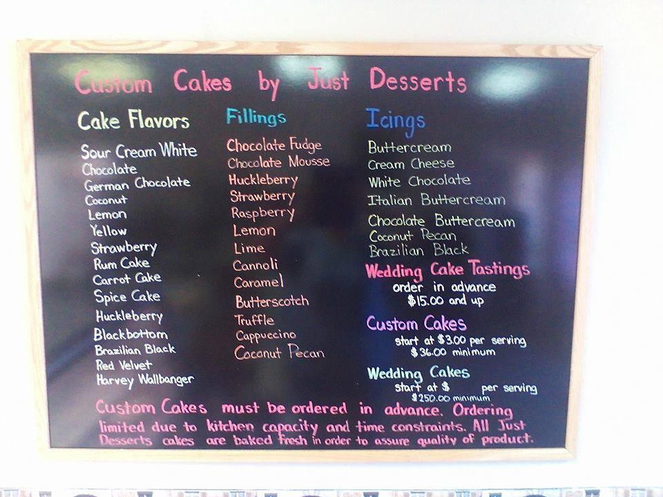 Menu at Just Desserts, Kalispell