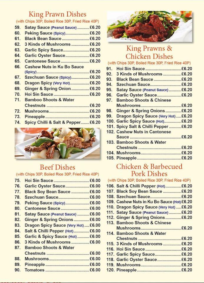 Menu at New Golden Palace fast food, Ashington