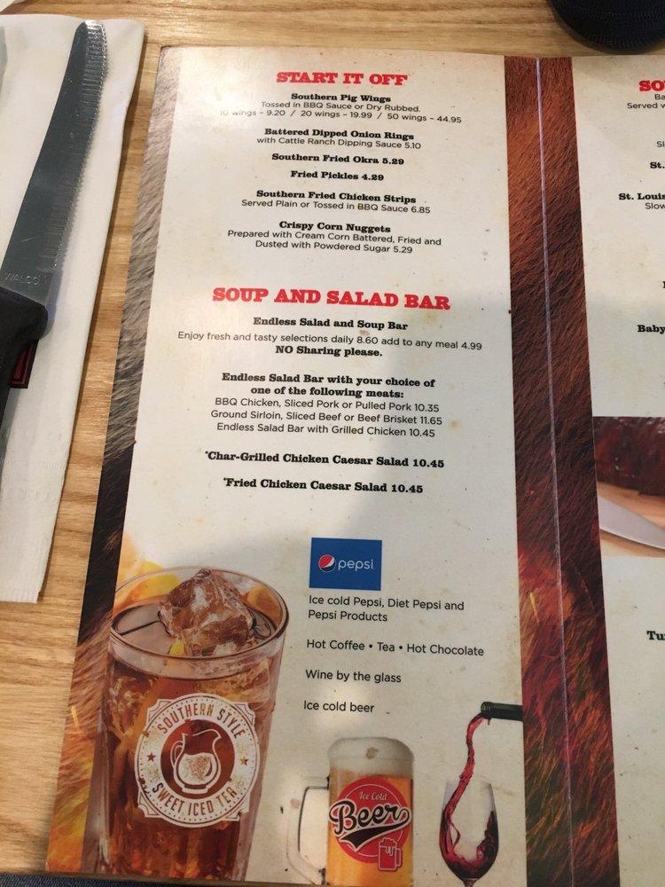 Menu at Southern Pig & Cattle Co. Stuart BBQ, Stuart