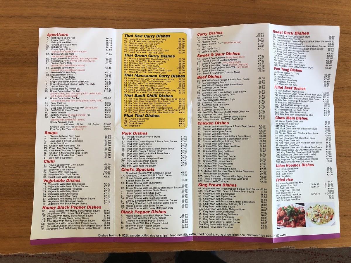 Menu at Yummy!Yummy!Chinese Take Away restaurant, Swords