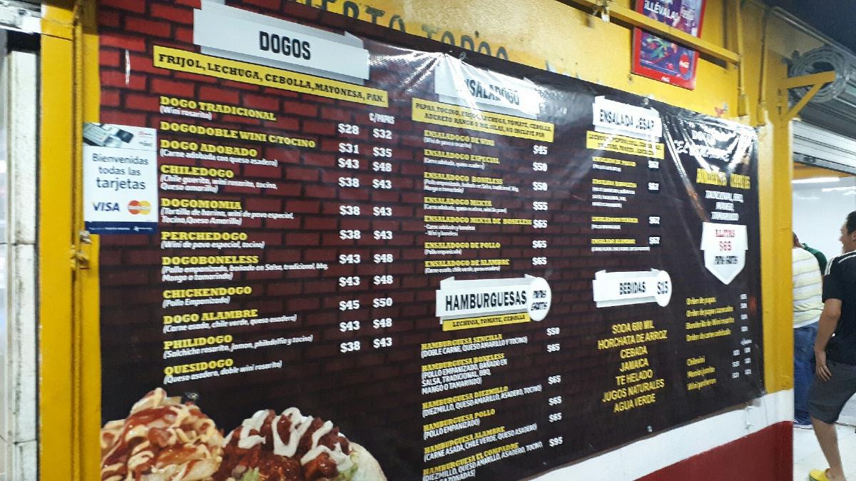 Carta del restaurante Hot Dogs "El Compadre", Hermosillo