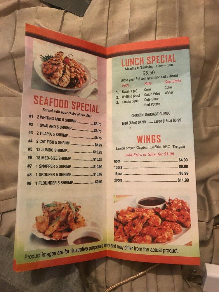 Menu at JD Crawfish New Orleans Seafood restaurant, Conyers