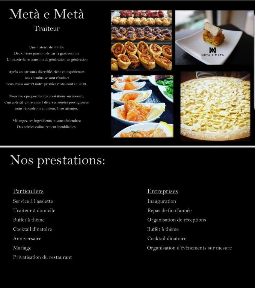 Menu au Restaurant Metà e Metà, Nice