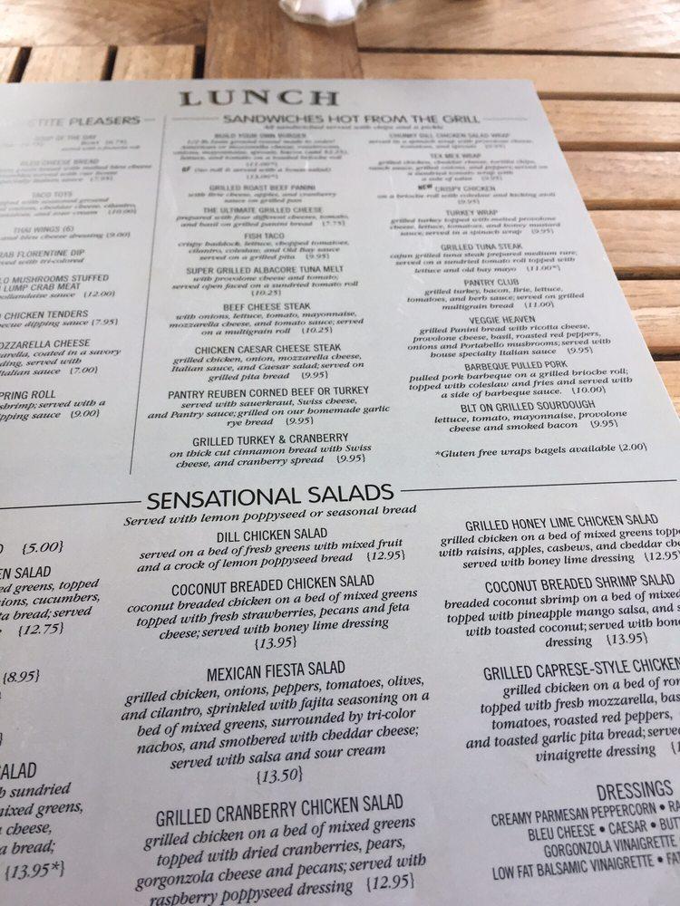 Menu at The Hershey Pantry restaurant, Hershey