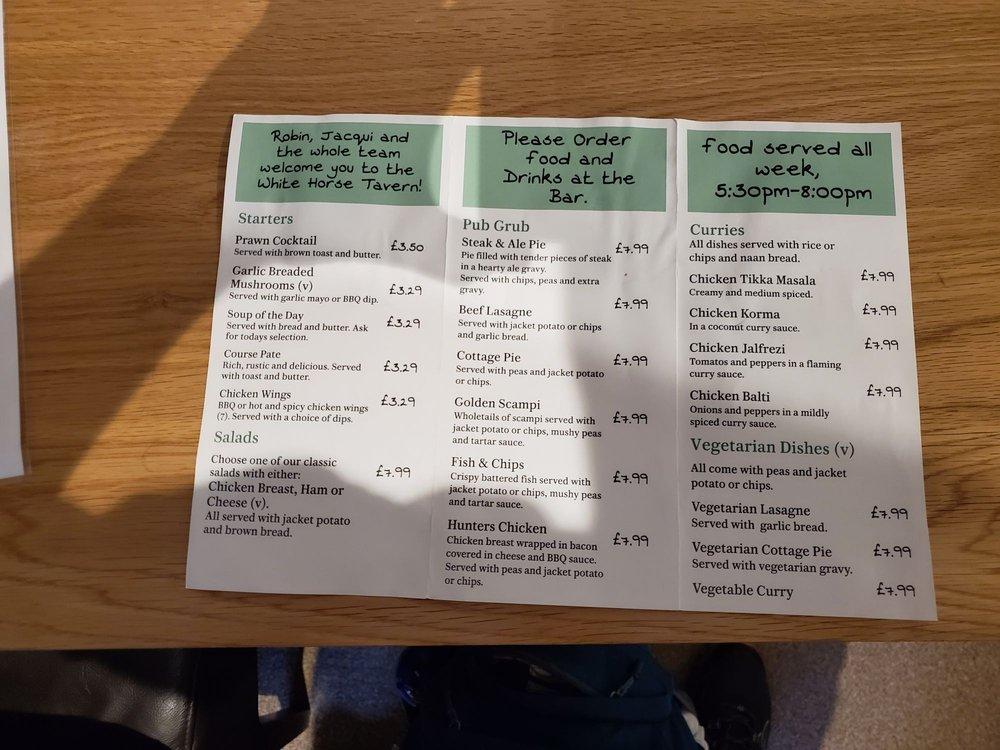 Menu at White Horse Tavern pub & bar, Telford