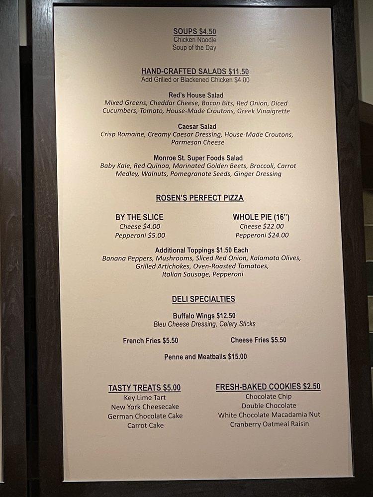 Menu at 18 Monroe Street Market pizzeria, Orlando