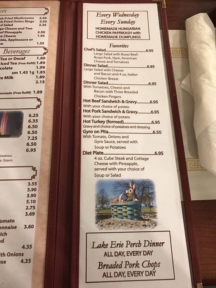 Menu at Chris' Restaurant, Lorain