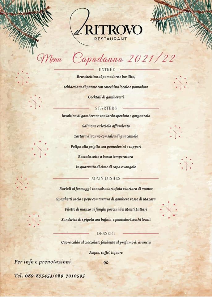 Menu da Ristorante bar Il Ritrovo, Positano
