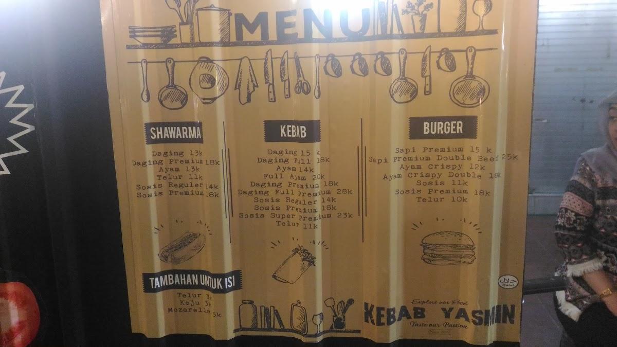 Menu at Kebab Yasmin Cempaka Raya, Banjarmasin