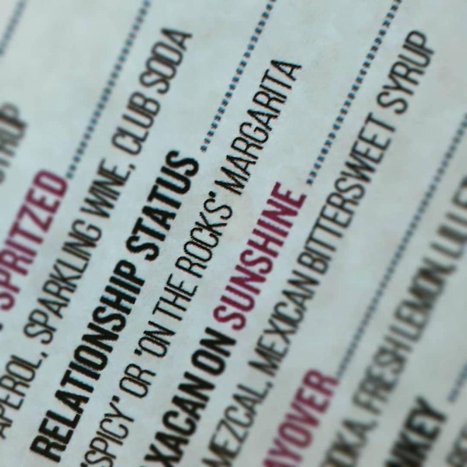 Menu at Moxy pub & bar, San Diego