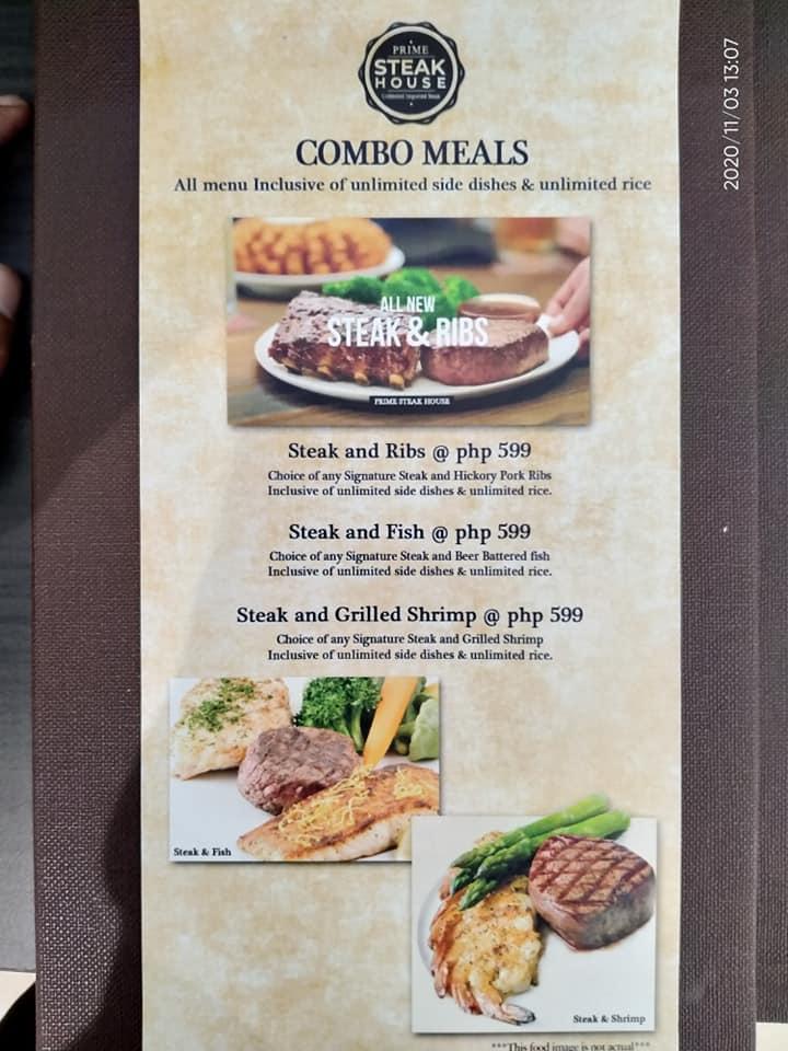 Menu at Prime Steak House Sm Bacoor restaurant, Bacoor