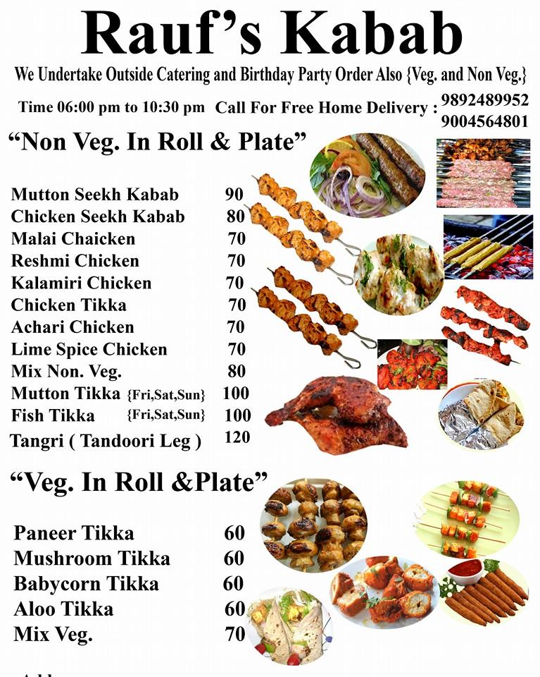 Menu at RAUF KABAB, Mumbai