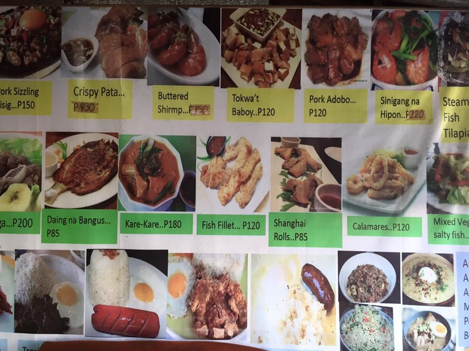 Menu at Bowl of Tres Maria's Resto restaurant, Tagaytay