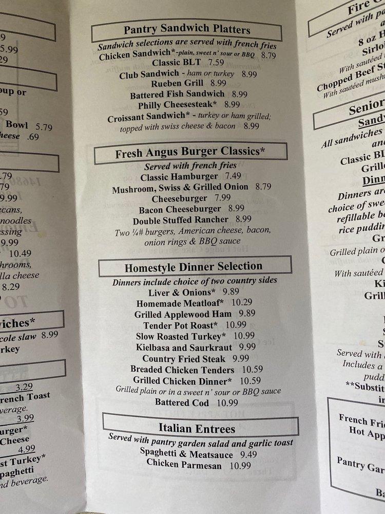 Menu at Dutch Pantry Family Restaurant, Clearfield