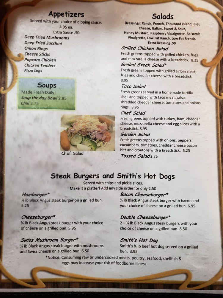 Menu at The Log Cabin BBQ, Seneca