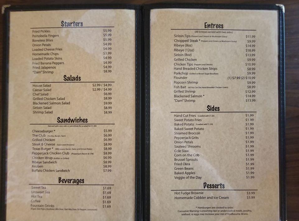 Menu at Almost on The Lake restaurant, Wilkesboro