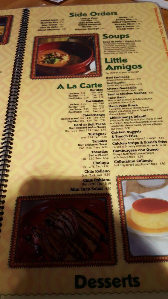 Menu at Casa Brava Authentic Mexican Cuisine desserts, Bedford, 16th St