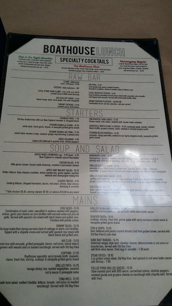 Menu at Boathouse at Hendry's Beach restaurant, Santa Barbara