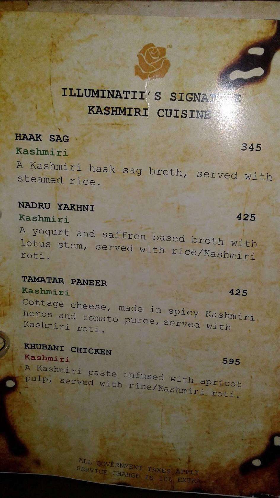 Menu at Cafe ILLUMINATII, New Delhi, Shop 18 - 2nd Floor