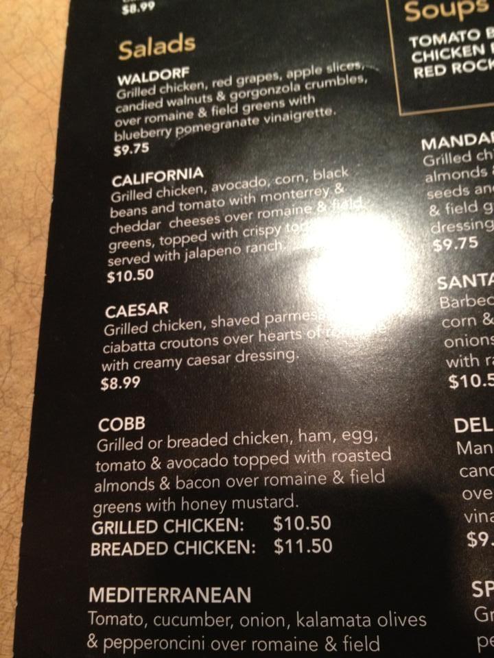 Menu at Cafe Del Sol, Hagerstown