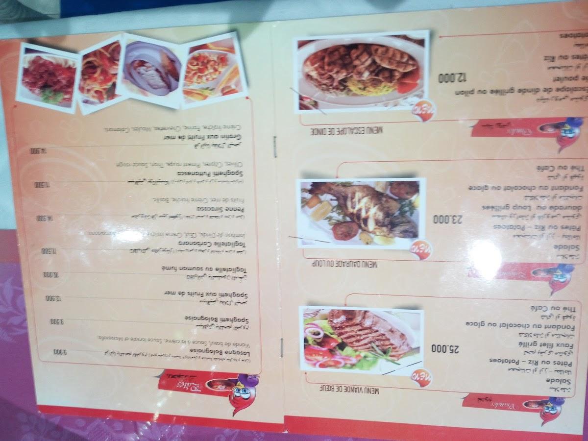 Menu at Ristorante Bella Italia restaurant, Yasmine Hammamet