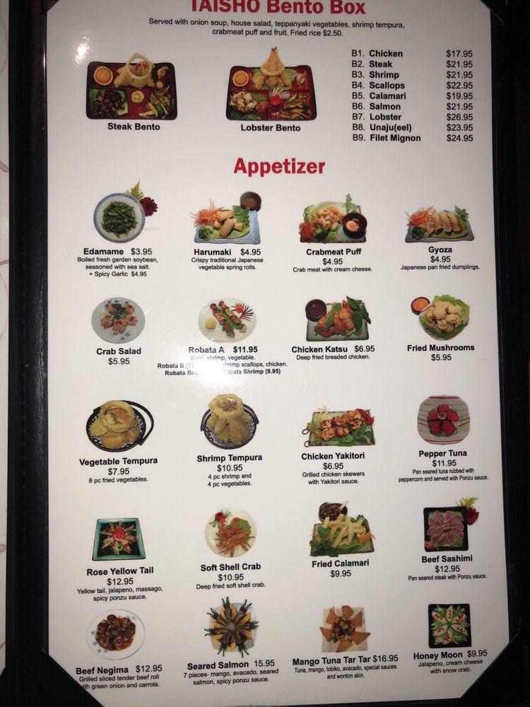 Menu at Taisho Japanese Grill and Sushi Bar, Cypress