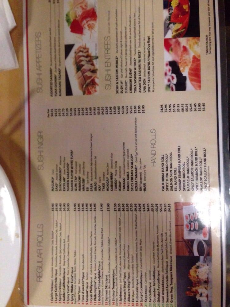 Menu at Little Tokyo Restaurant, Bellingham