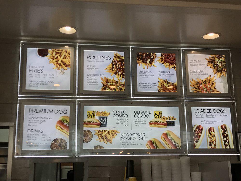 Menu at New York Fries Metrotown fast food, Burnaby, Kingsway #335