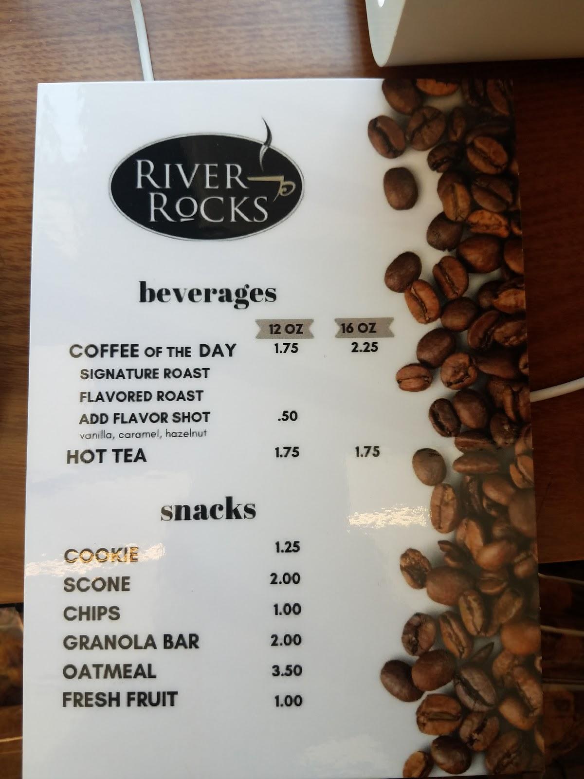 Menu at River Rocks Square'd cafe, La Crosse