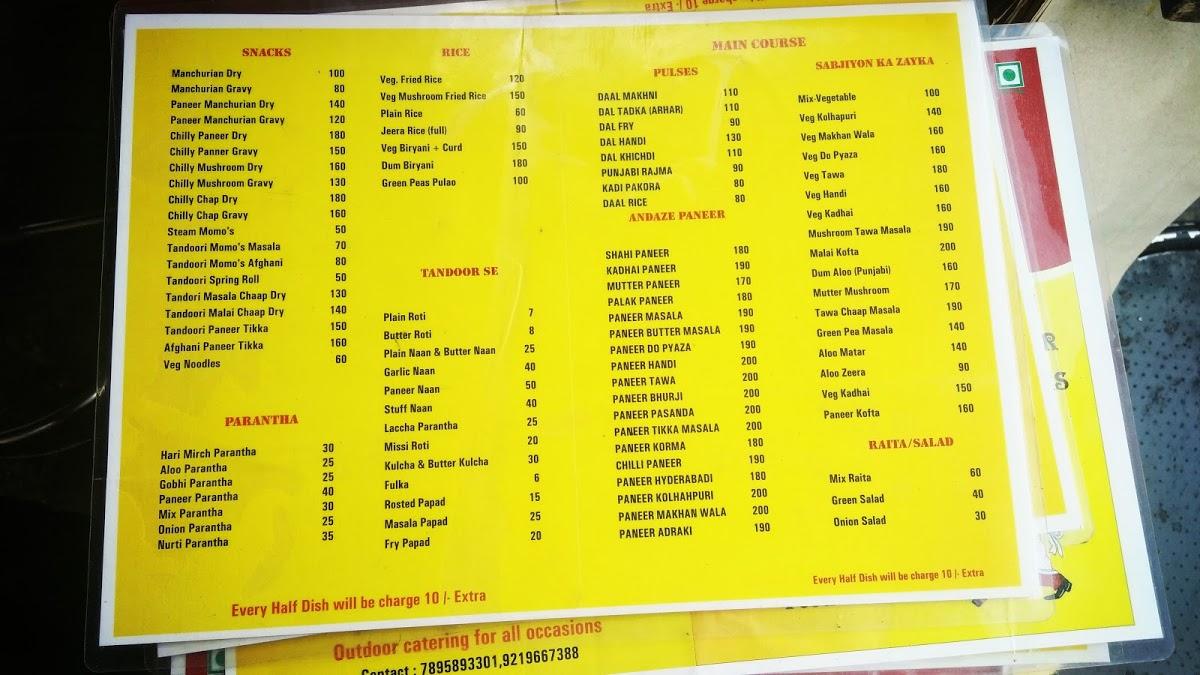 Menu at Suri's Punjabi Vegetarian Rasoi, Dehradun, 85