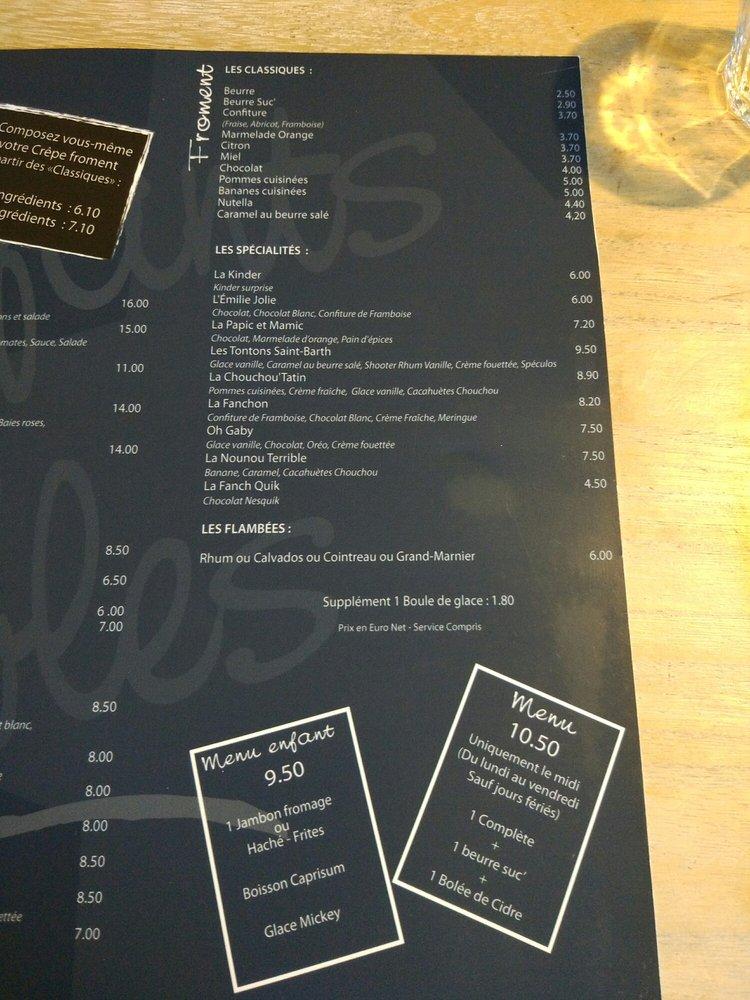 Menu at Les Enfants Terribles restaurant, Crac'h