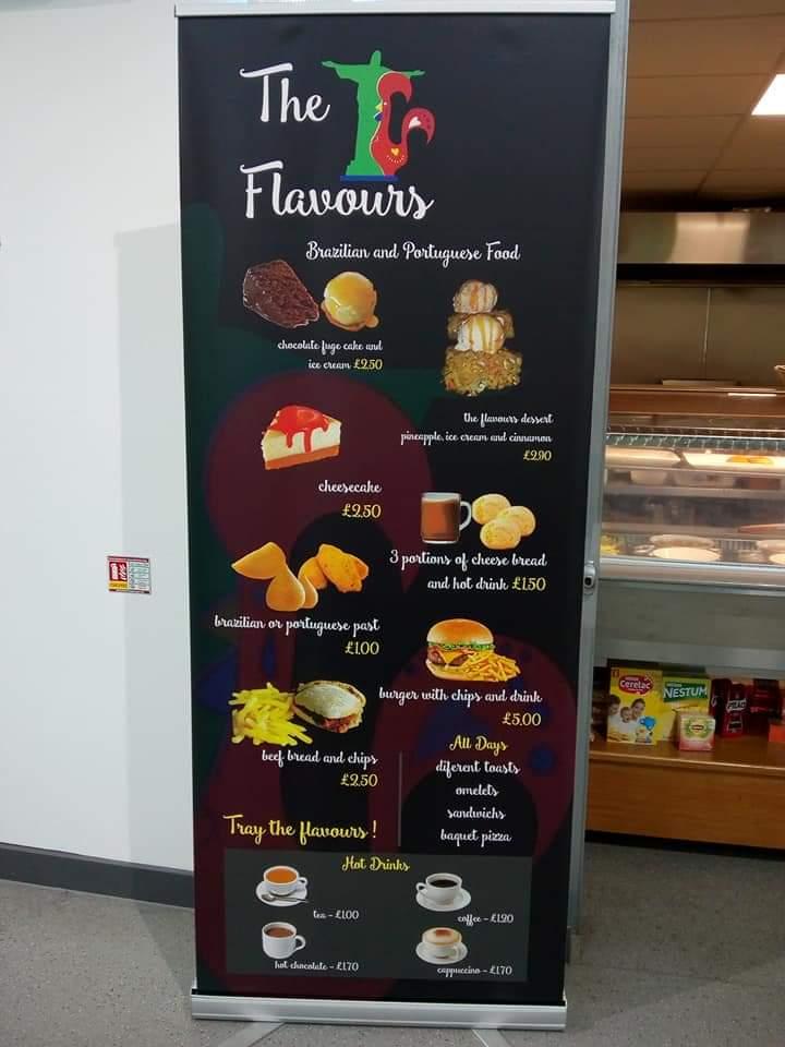 Menu at The Flavours restaurant, Liverpool