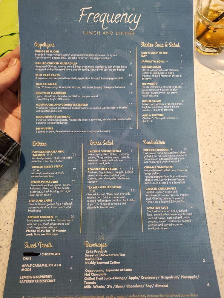 Menu at Frequency Restaurant & Lounge, Jacksonville
