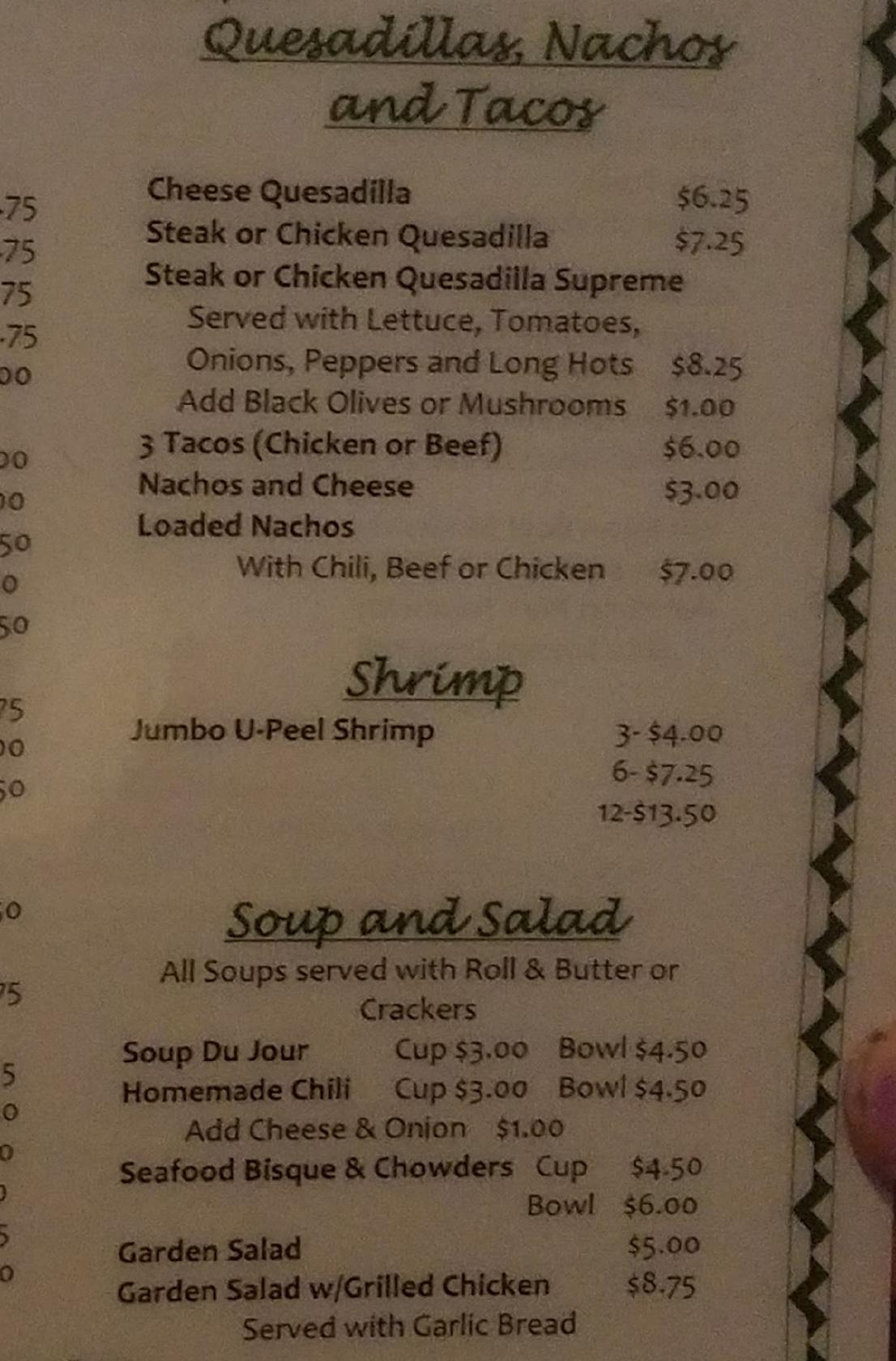 Menu at Trio Tavern pub & bar, Folsom