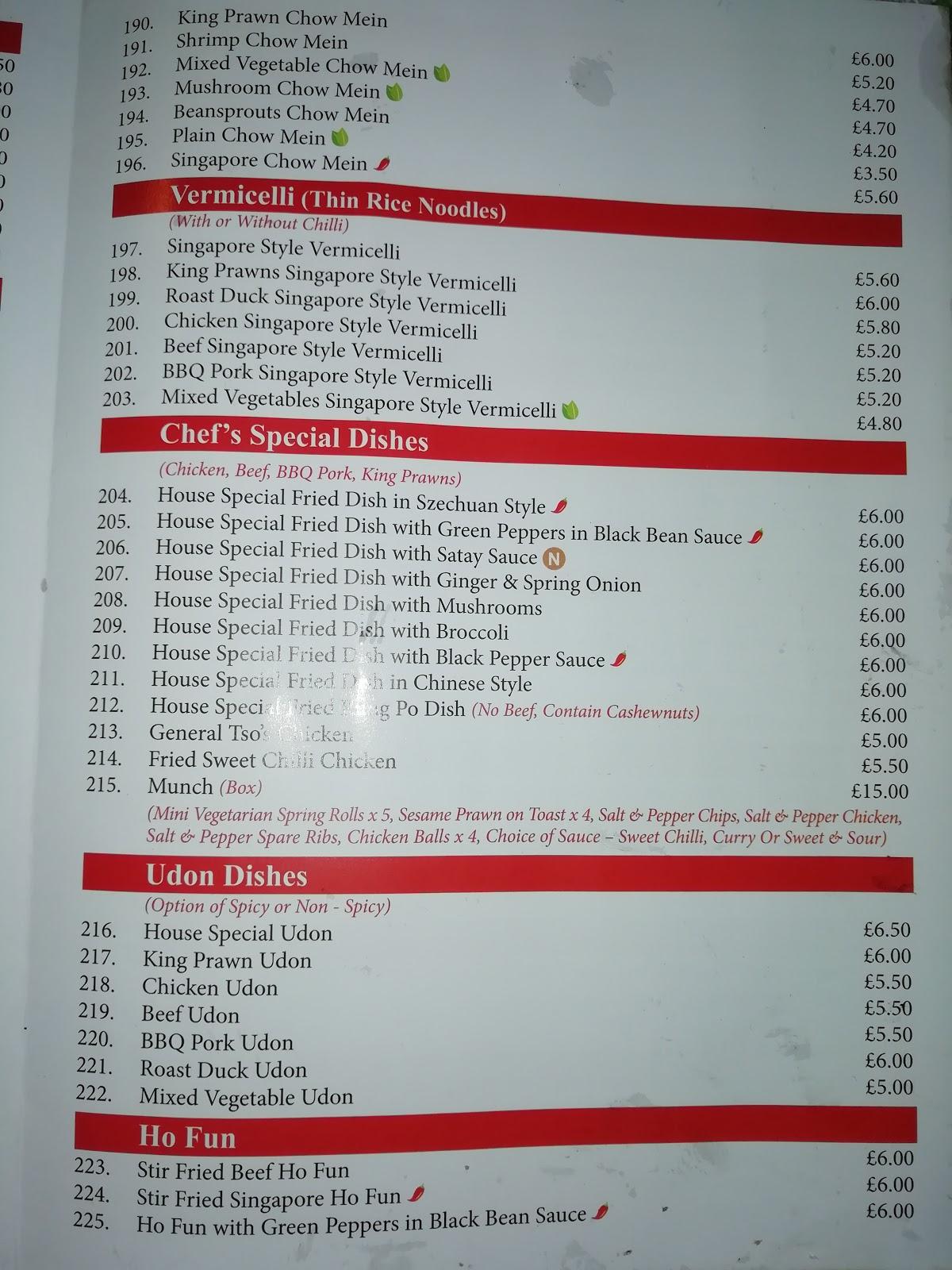 Menu at China House restaurant, Bow Street