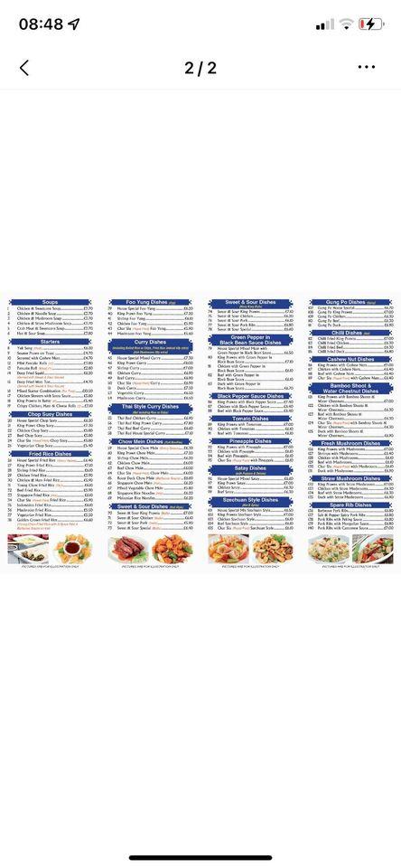 Menu at Waterside Chinese fast food, Evesham