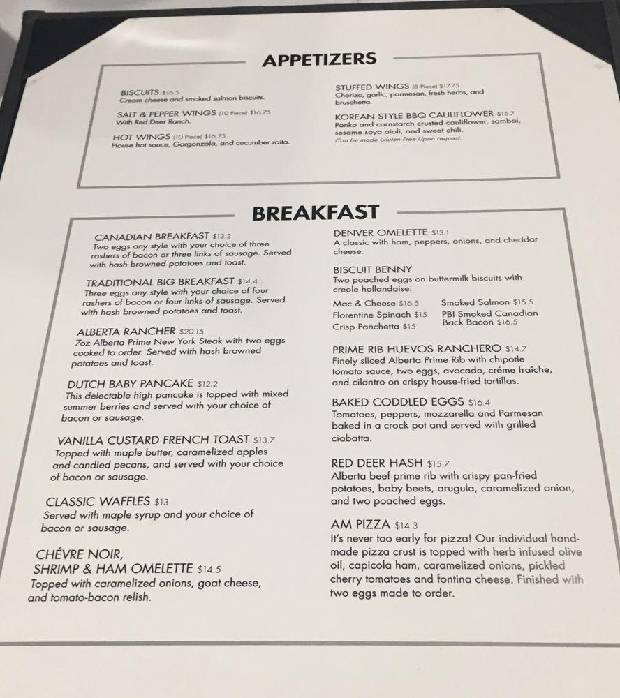 Menu at Boulevard Restaurant and Lounge, Red Deer
