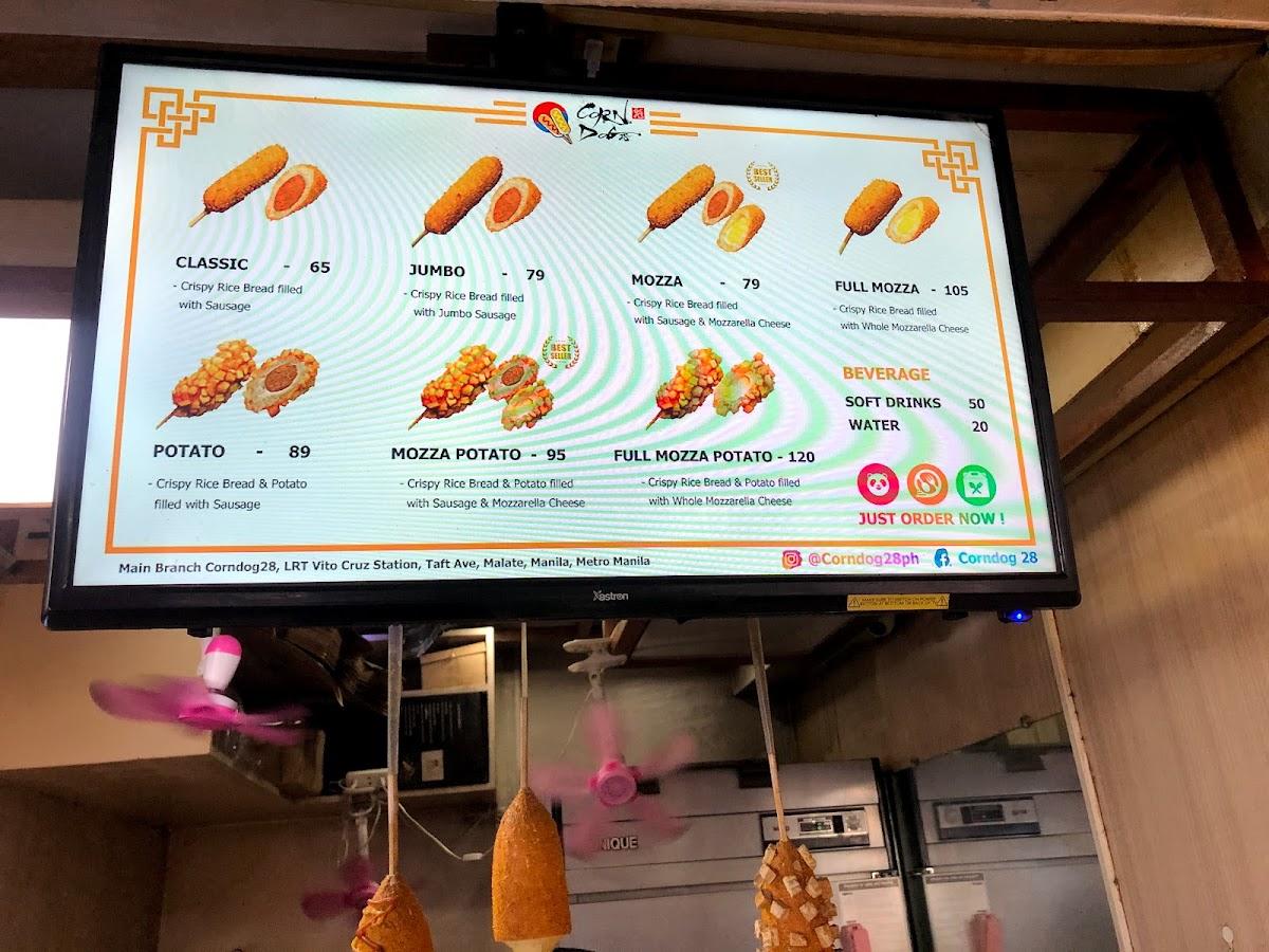 Menu at Corndog 28 - Taft restaurant, Manila